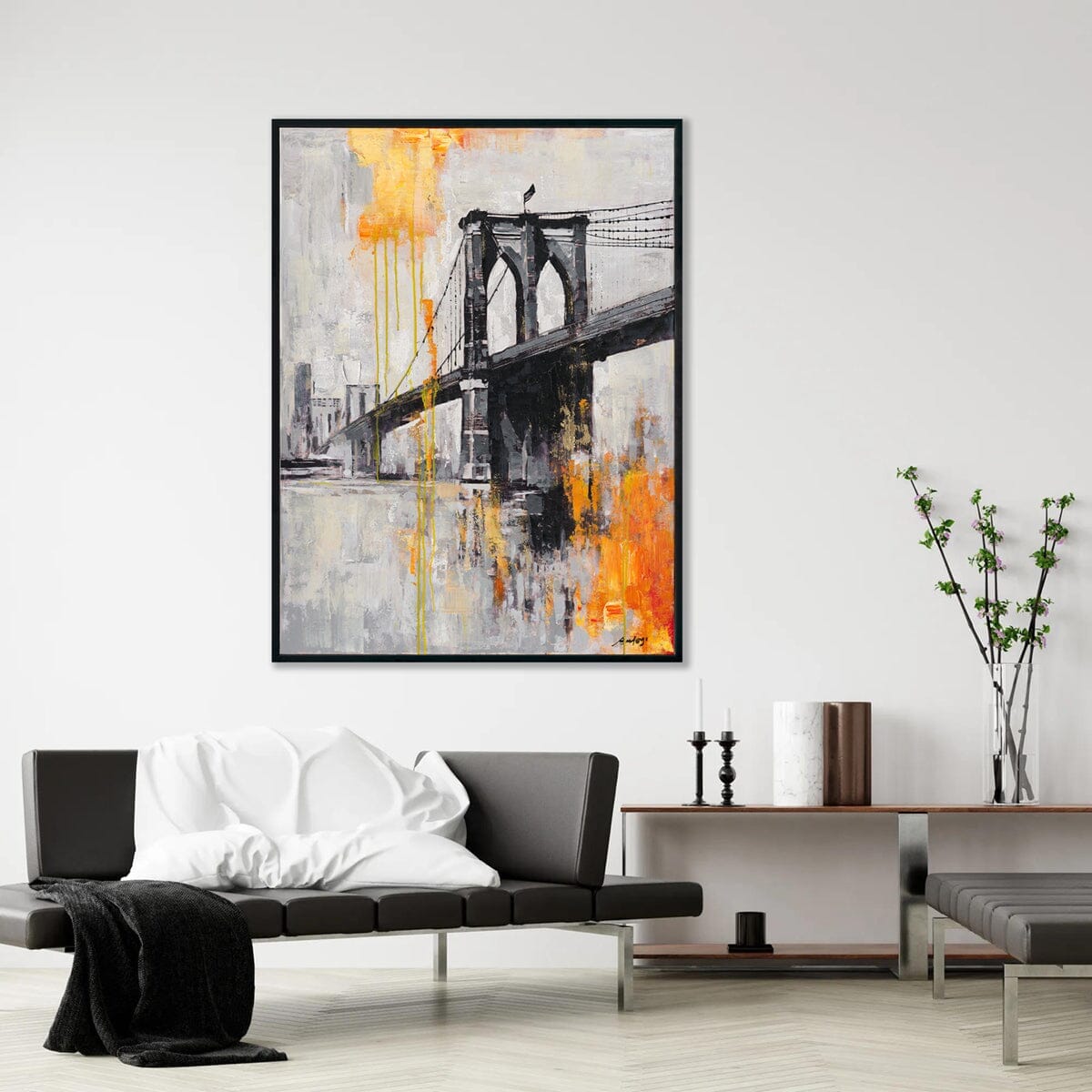 Artwepaint Brooklyn Bridge Abstract Wall Art | Contemporary Urban ...