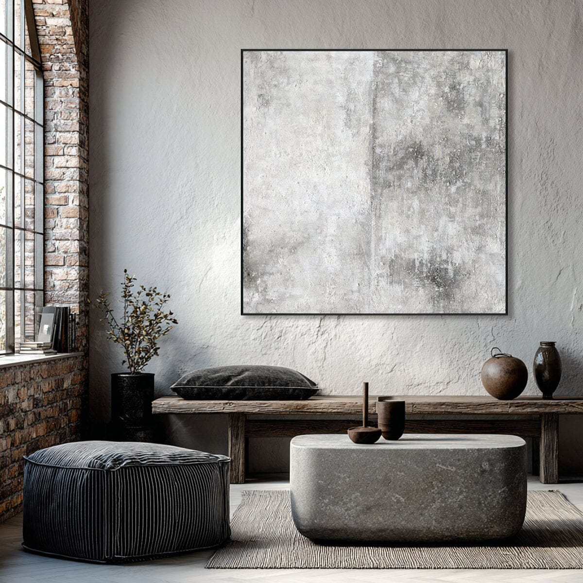 Artwepaint Minimalist Abstract Grey Textured Painting | Modern Décor ...
