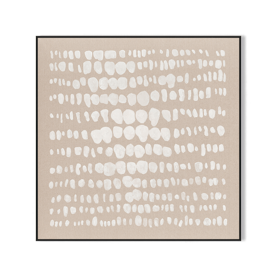 Yartly Wabi Sabi Minimalist Wall Painting | White Dot - Sequence of Light